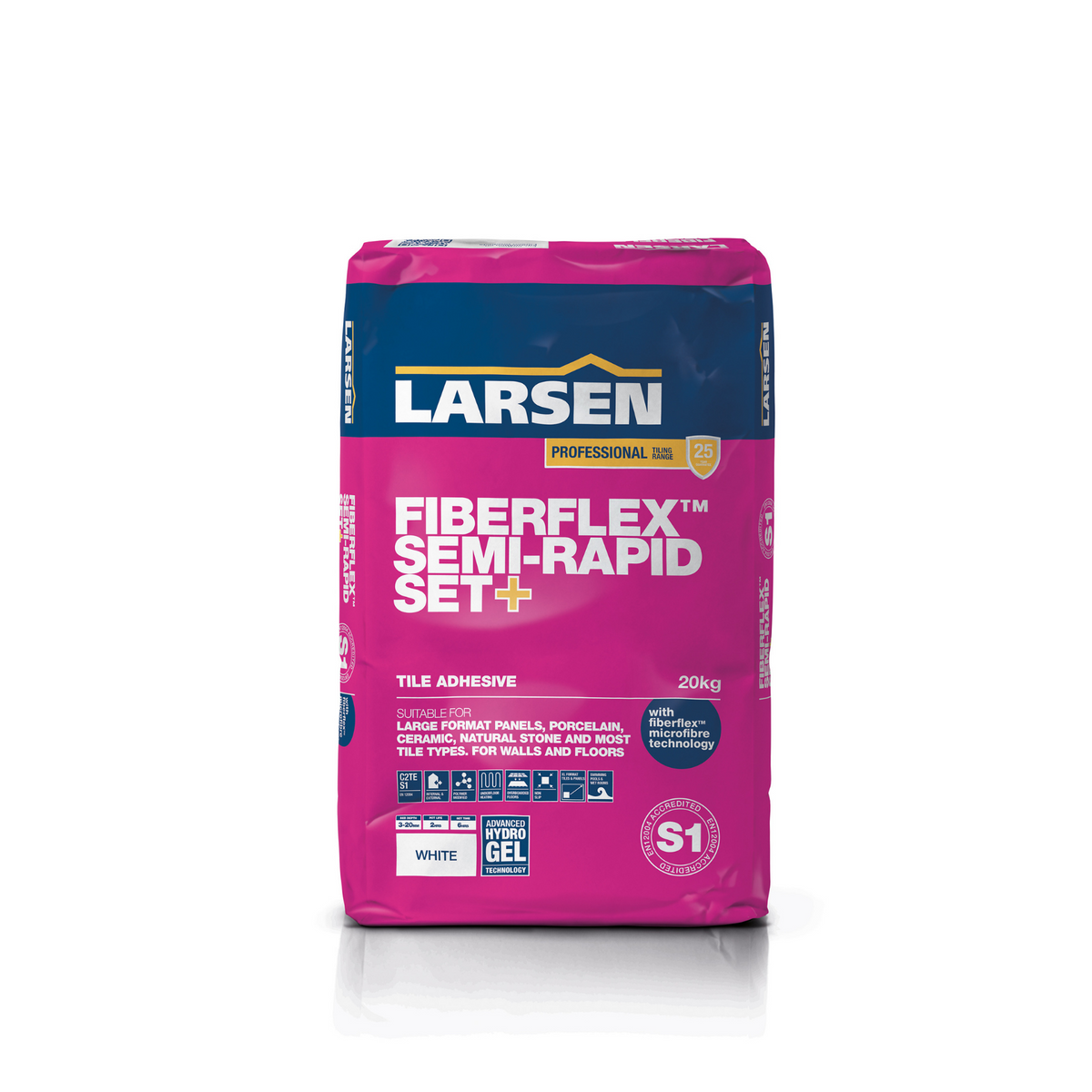 Larsen FiberFlex Semi-Rapid Set+ (Pro Range) Tile Adhesive 20kg – MILLCOT